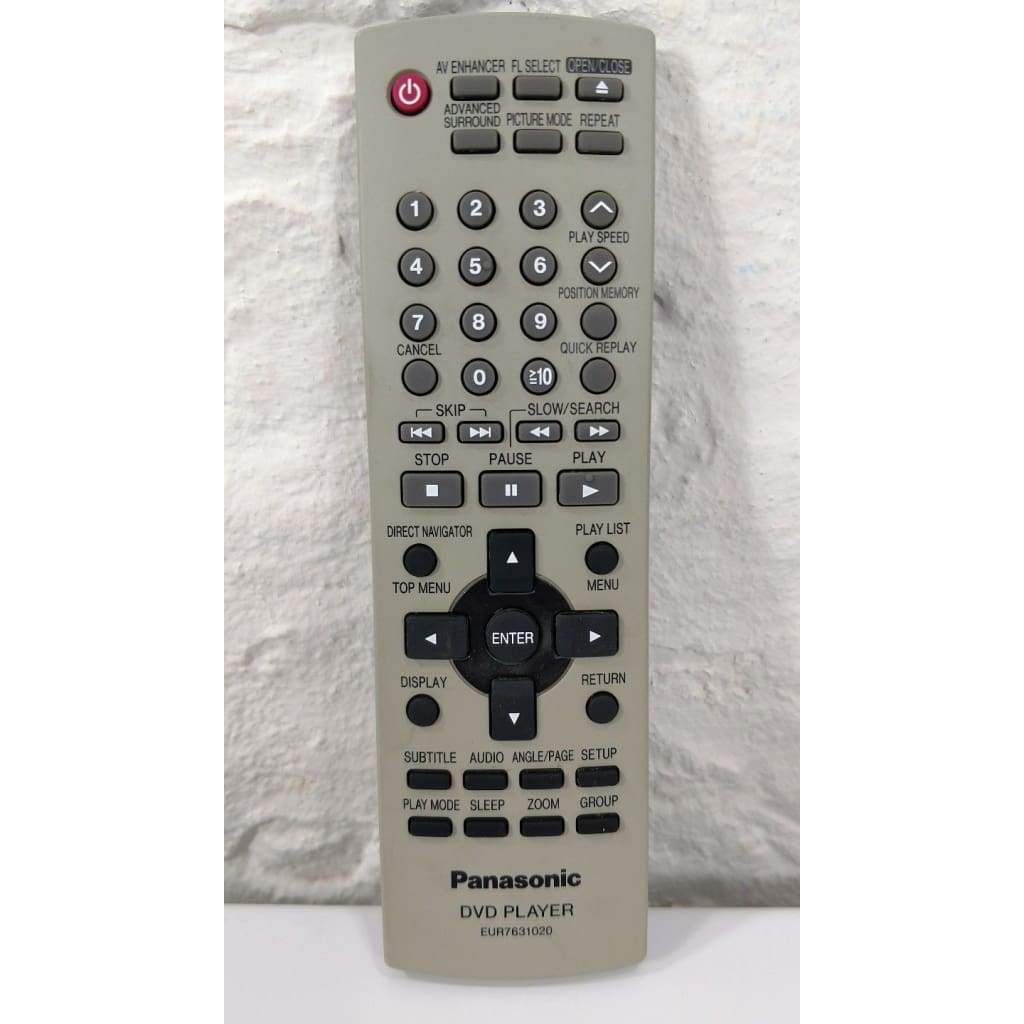 Panasonic EUR7631020 DVD Remote - DVDS24 DVDS27 DVDS27K DVDS27P DVDS27S ...